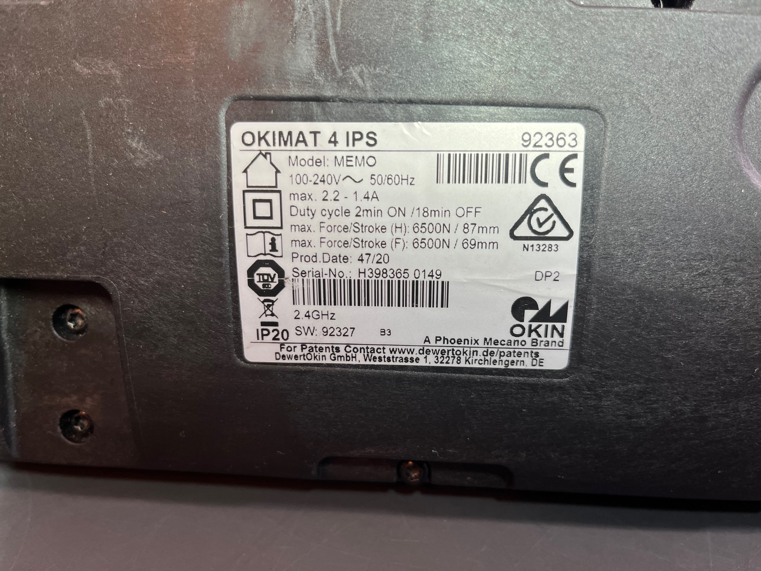 Okimat 4 IPS elevation motor